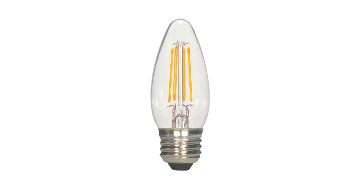 Satco Lighting S9569 Single 4.5 Watt Dimmable B11 Medium (E26) LED Bulb - 220 Lumens and 2000K ...