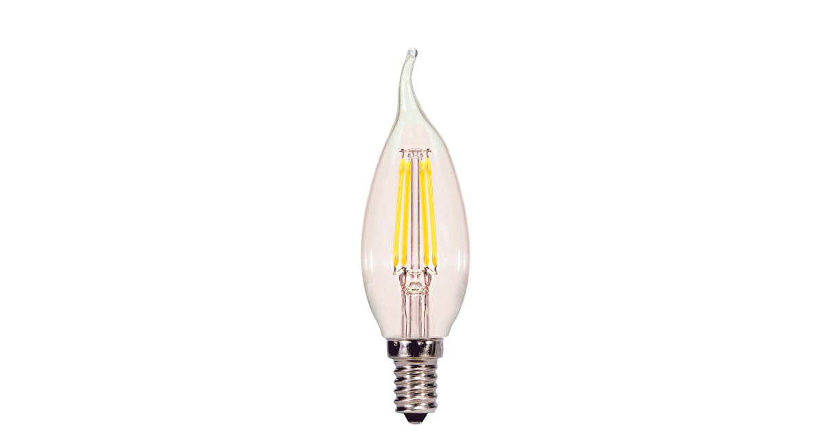 Satco Lighting S29923 Single 4 Watt Clear Dimmable CA11 Candelabra (E12 ...