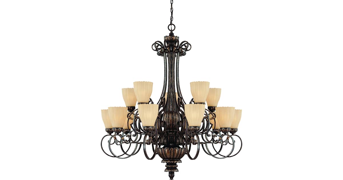 Savoy House 1-7703-15-306 Fifteen Light Up Lighting Two Tier Chandelier ...