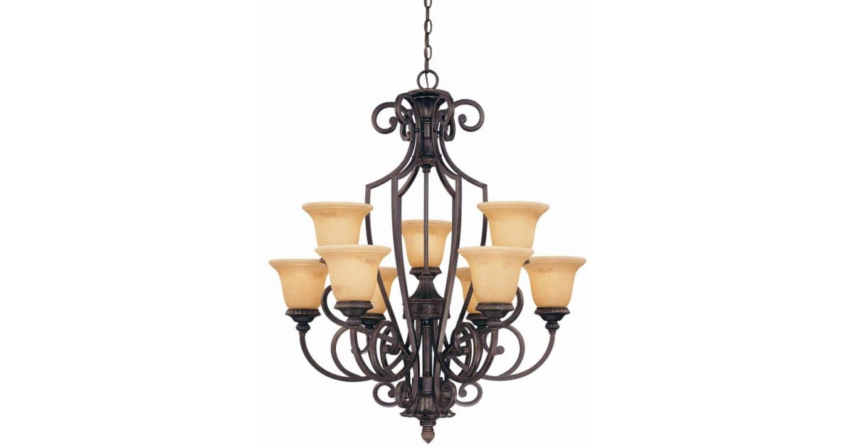 Savoy House 1P-50203-9-16 Knight 9 Light 37.75" Wide 2 Tier Chandelier ...