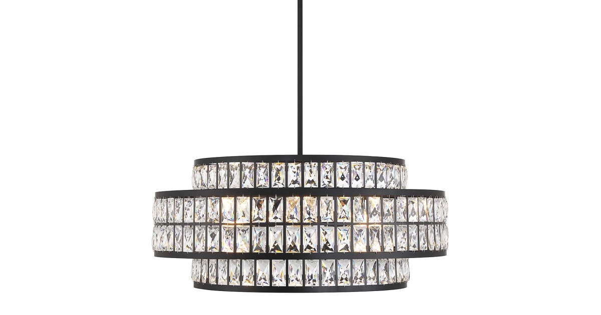 Savoy House 7-9048-6-89 Renzo 6 Light 28" Wide Crystal Waterfall ...