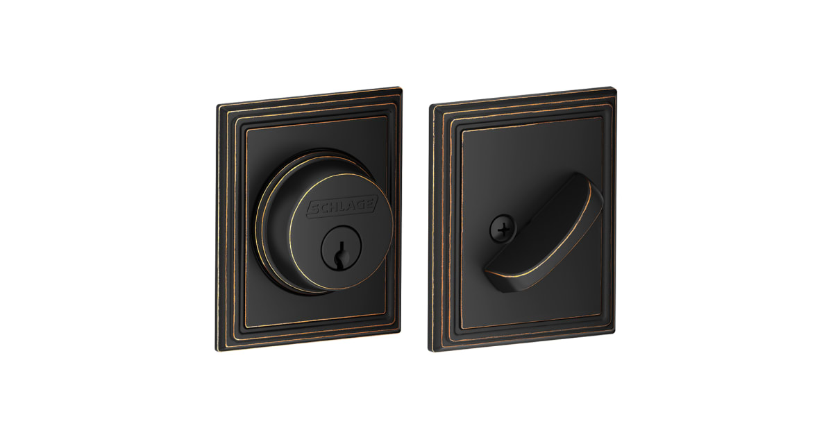 Schlage B60ADD716 Single Cylinder Grade 1 Deadbolt with Decorative ...