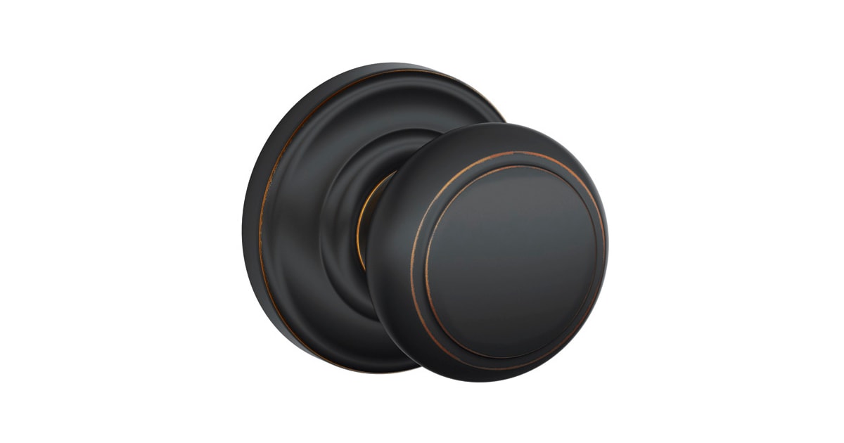 Schlage F10AND716AND Andover Passage Door Knob Set with Decorative ...