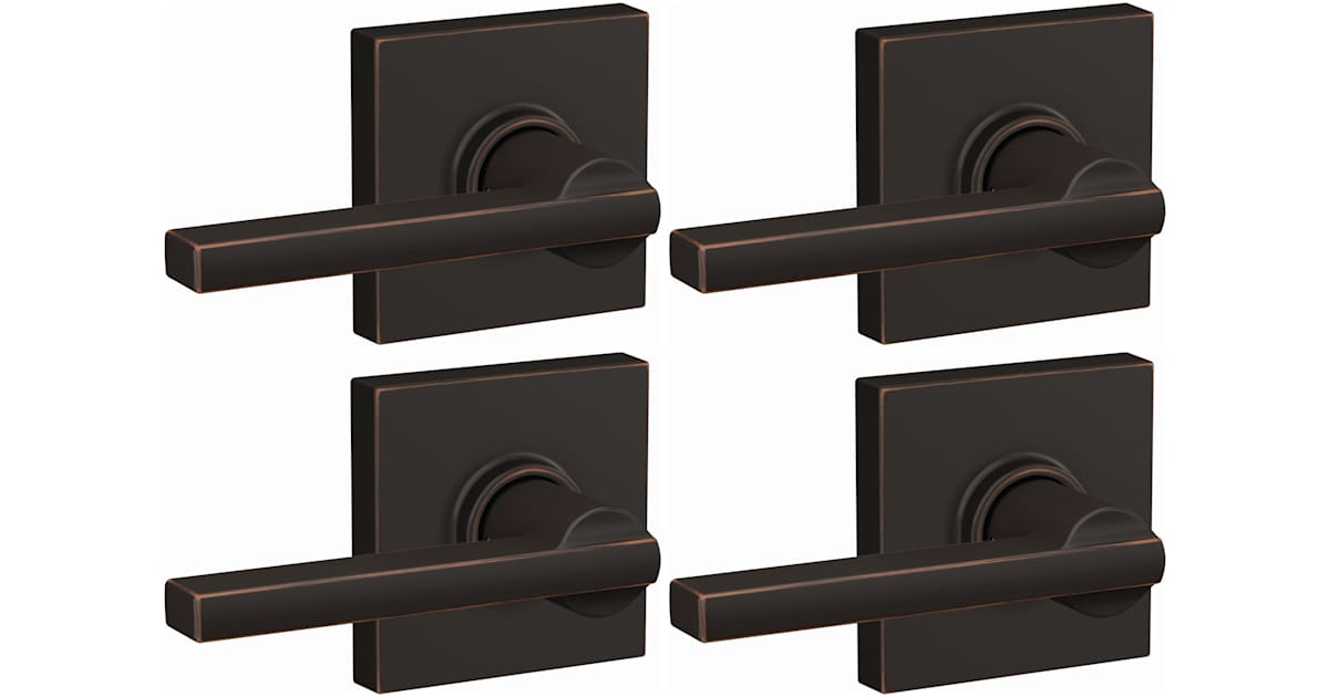 Schlage F10LAT716COL-4PACK Latitude Passage Door Lever Set with Collins ...