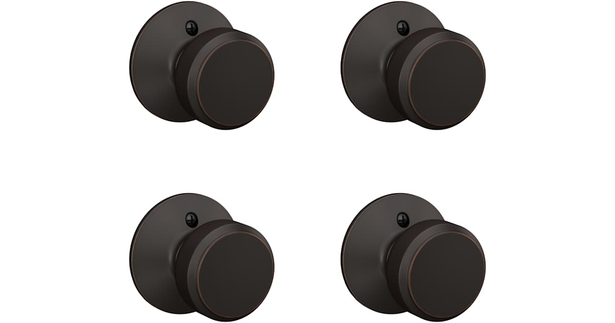Schlage F170BWE716-4PACK Bowery Non-Turning One-Sided Dummy Door Knob - Pack of 4 | Ferguson Home