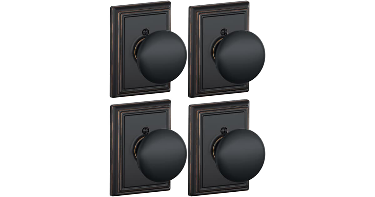 Schlage F170PLY716ADD-4PACK Plymouth Non-Turning One-Sided Dummy Door ...
