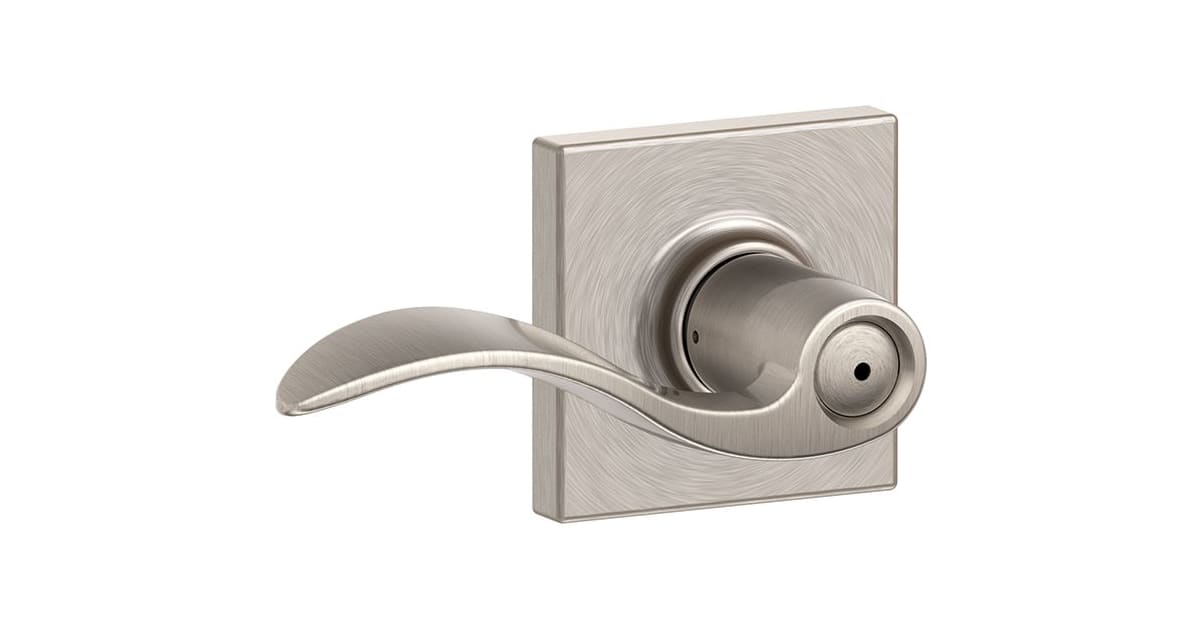 Schlage F40ACC619COL Accent Privacy Door Lever Set with Decorative ...