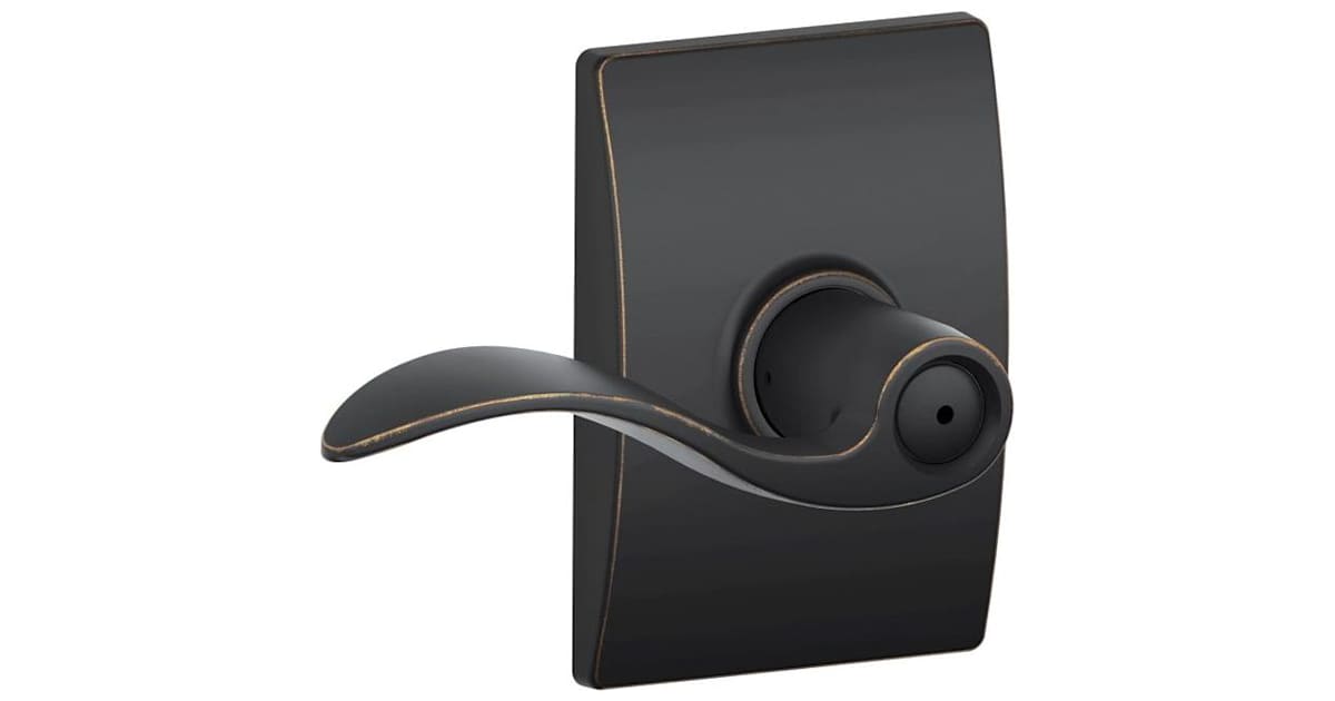 Schlage F40ACC716CEN Accent Privacy Door Lever Set with Decorative ...