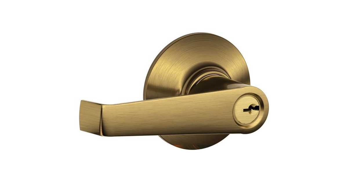 Schlage F51AELA609 Elan Single Cylinder Keyed Entry Door Lever Set with ...