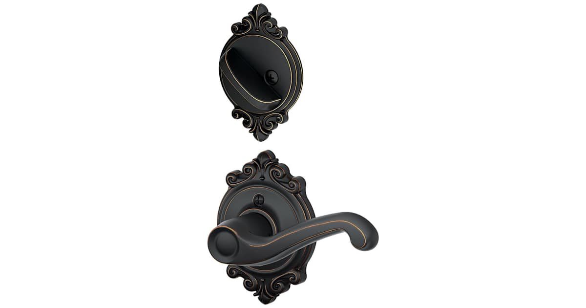 Schlage F94FLA716BRKLH Flair Left Handed One-Sided Dummy Interior Pack ...