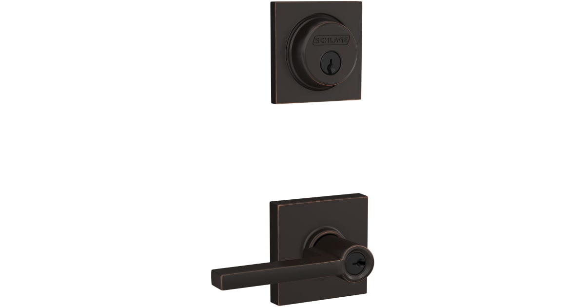 Schlage FB50COLLATCOL716 Latitude Single Cylinder Keyed Entry Lever Set ...