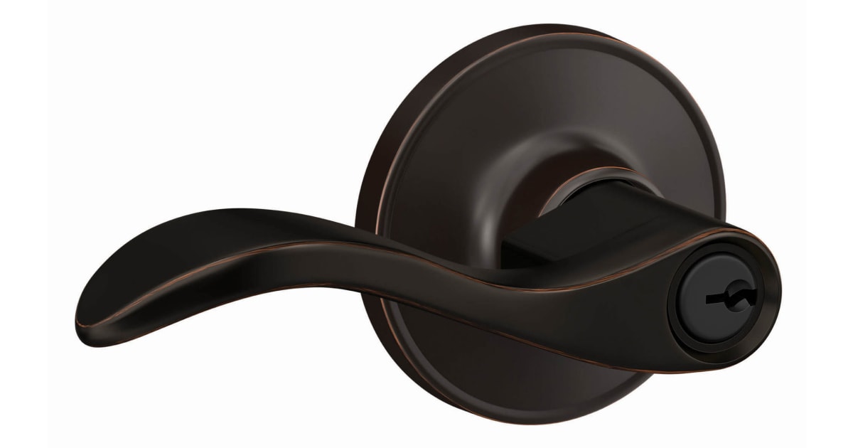 Schlage J54SEV716 Seville Single Cylinder Keyed Entry Door Lever Set ...