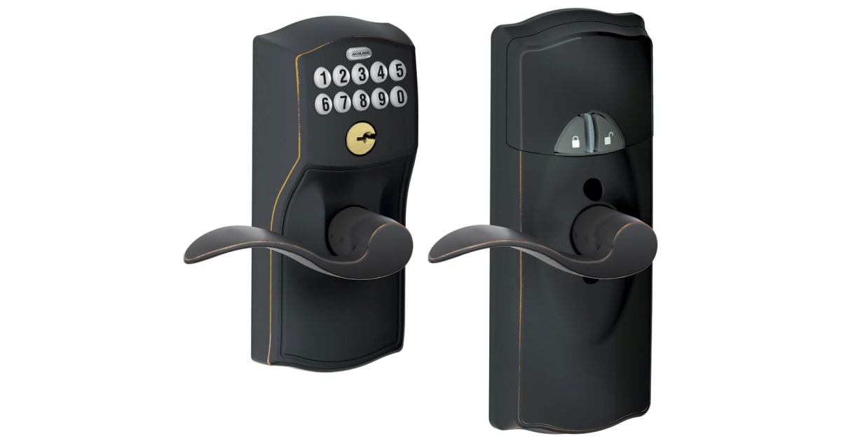 Schlage FE599NXCAM716ACC Home Keypad Lever with Z-Wave Technology ...