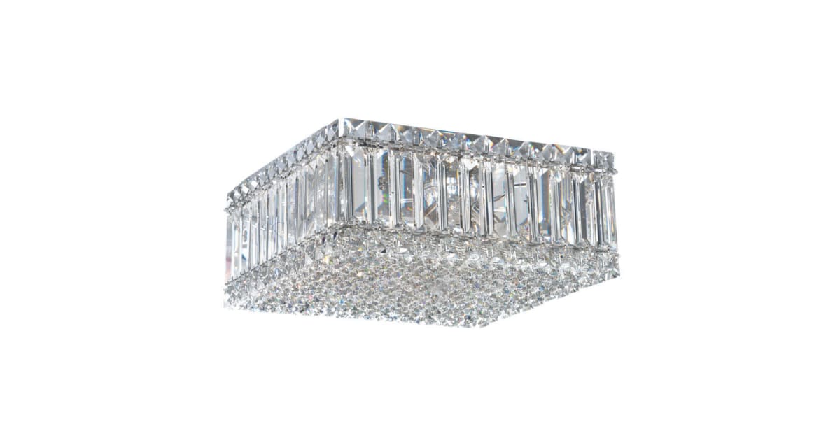 Schonbek 2124A Quantum 4 Light 12" Wide Flush Mount Ceiling Fixture ...