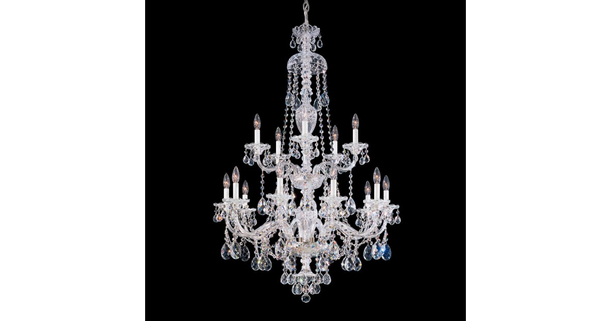 Schonbek 3608-40H Sterling 15 Light 32" Wide Crystal Chandelier with ...