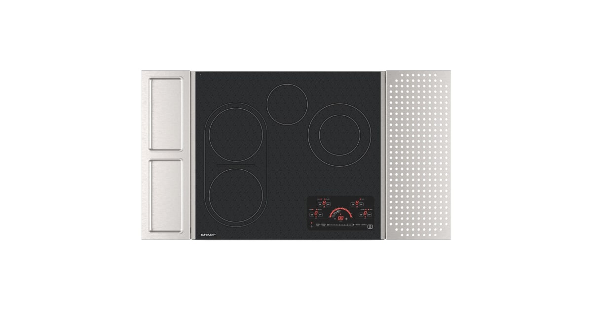 Sharp SCR2442FB 24 Inch Wide 4 Burner Electric Cooktop with Side ...