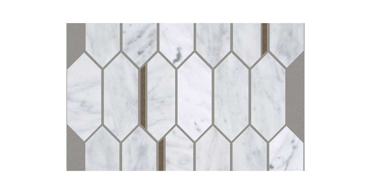 Shaw 691TS-00500 Picket Mosaic 12" x 13" Diamond Floor and Wall Tile ...