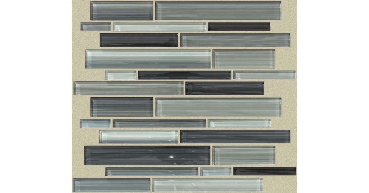 Shaw CS40L-00555 Atomic Glass - 12" x 12" Sheet Rectangle Linear Mosaic ...