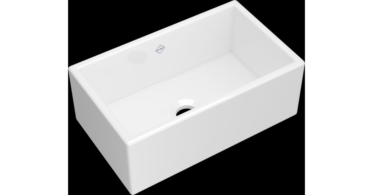 Shaws MS3018WH Shaker 30" Farmhouse Single Basin Fireclay Kitchen Sink ...
