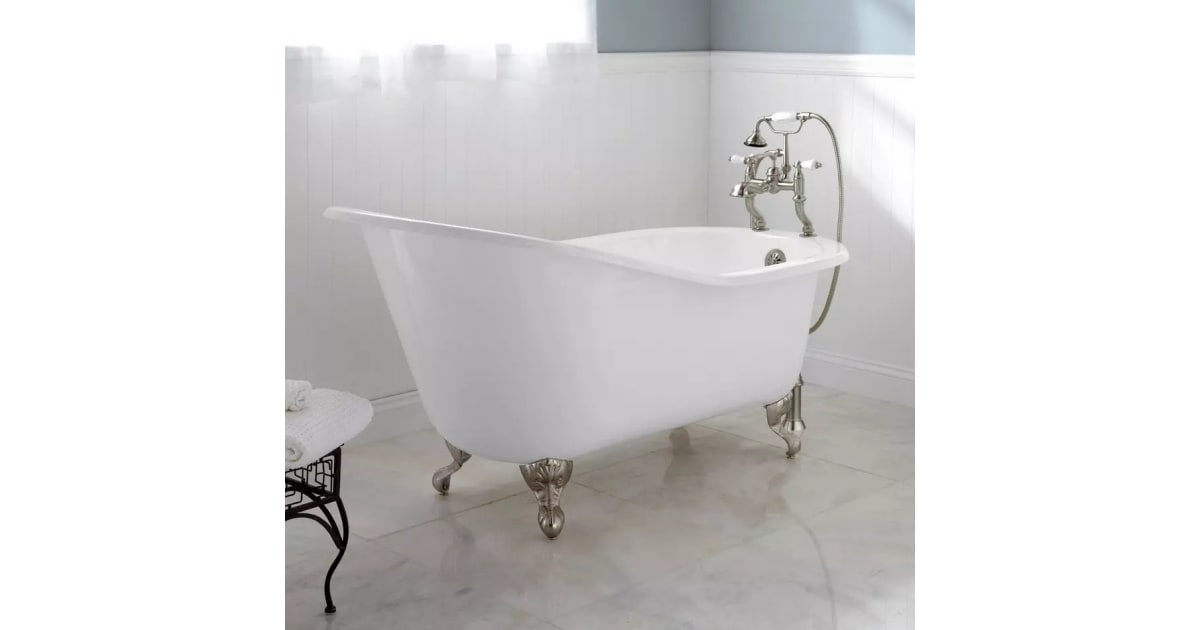 Signature Hardware 106482 Callaway 61" Cast Iron Soaking Clawfoot Tub ...