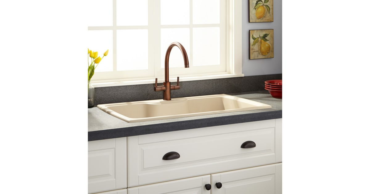 Signature Hardware 419638 Lorman 35" Drop In Single Basin Granite ...
