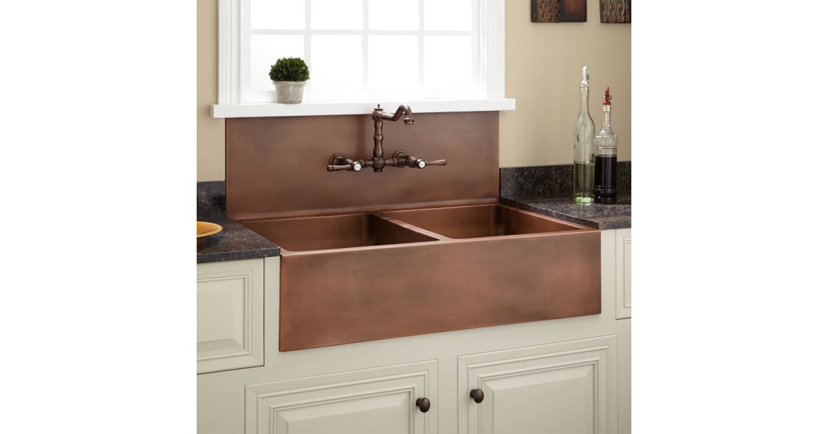 Signature Hardware 212300 Christina 35" Farmhouse 50/50 Double Basin ...