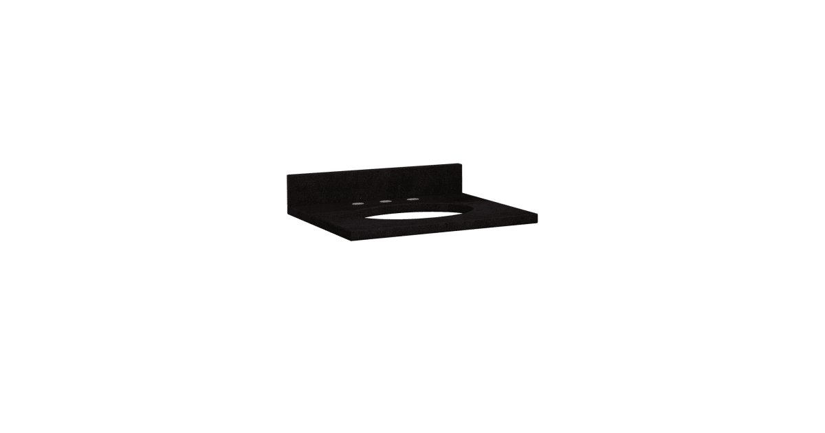 Signature Hardware 238380 25" x 22" Absolute Black Granite Vanity Top ...