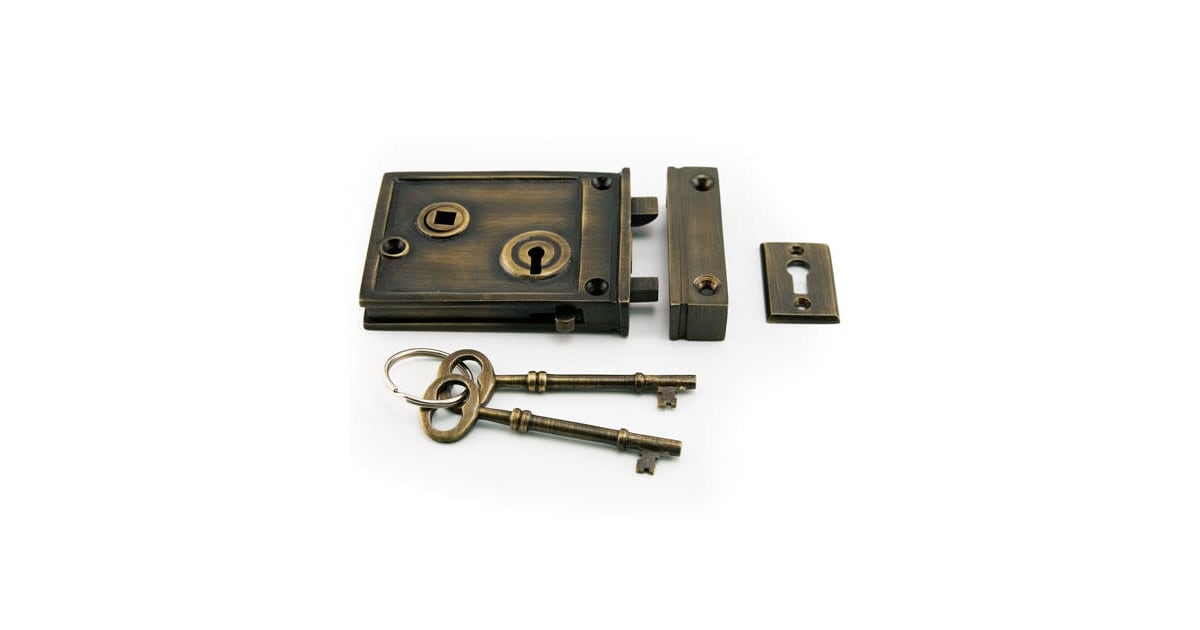 Signature Hardware 248263 Horizontal Iron Rim Lock Set with 3" Backset ...