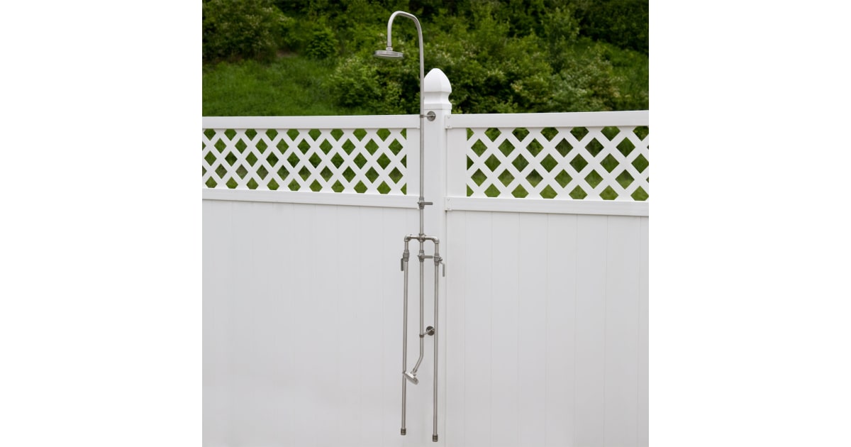 Signature Hardware 258592 Deluxe Outdoor Shower Mixer Shower Head with ...