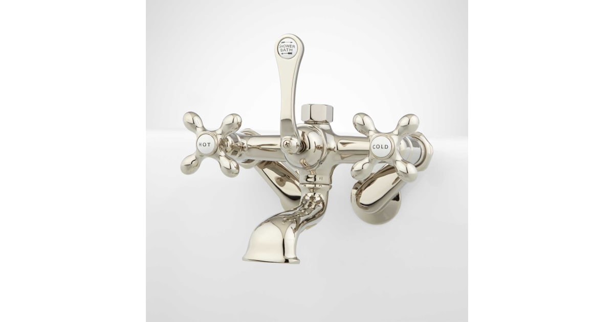 Signature Hardware 266487 Tub Wall Mount English Faucet- Metal Cross ...