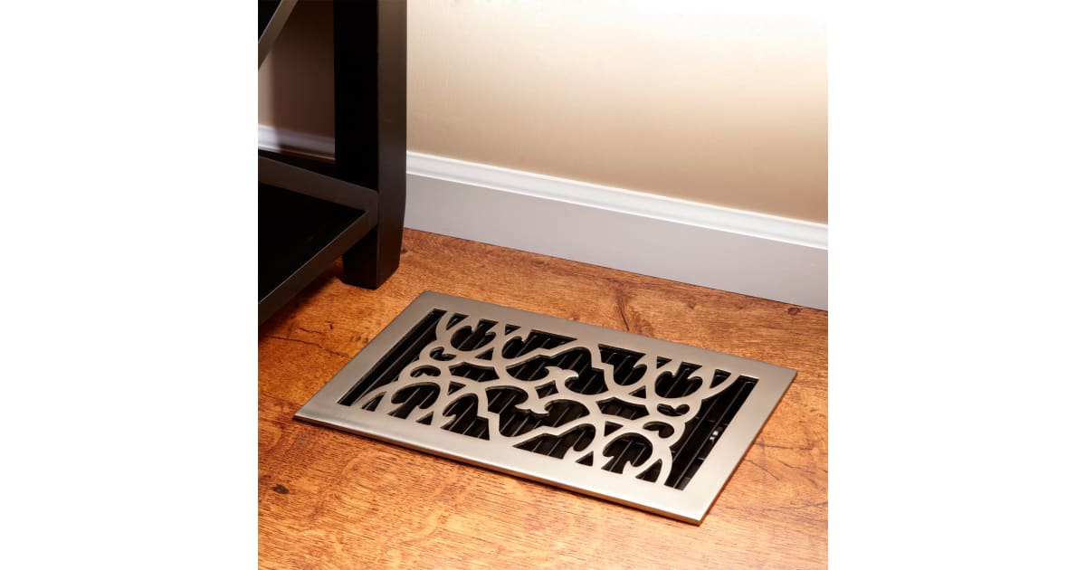 Signature Hardware 274991 Traditional Brass Floor Register - 6" x 12 ...