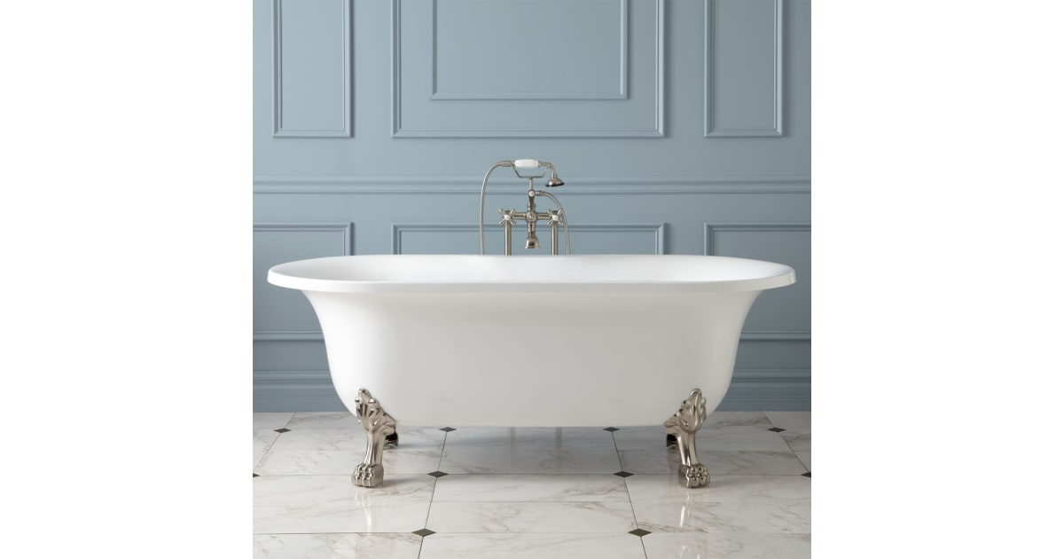 Signature Hardware 285814 Aislin 68" Acrylic Clawfoot Tub with Lion Paw ...