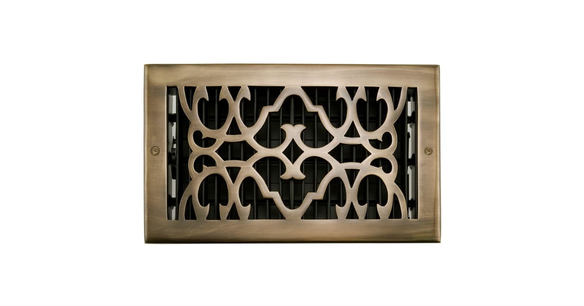Signature Hardware 292087 Traditional Brass Wall Register - 6" x 10" (7 ...