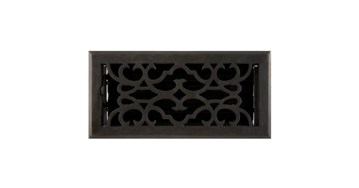 Signature Hardware 294875 Scrolled Bronze Floor Register - 4" x 10 ...