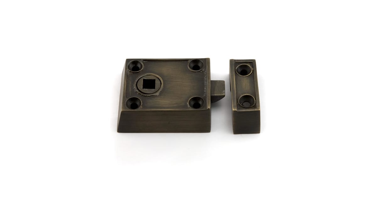 Signature Hardware 316135 Small Solid Brass Rim Latch Set with Knobs ...