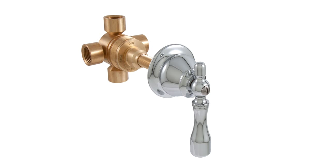 Signature Hardware 316691 Traditional Three Way In-Wall Shower Diverter ...