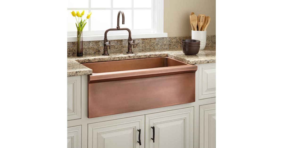 Signature Hardware 319053 Bria 30" Single Basin Copper Farmhouse Sink ...