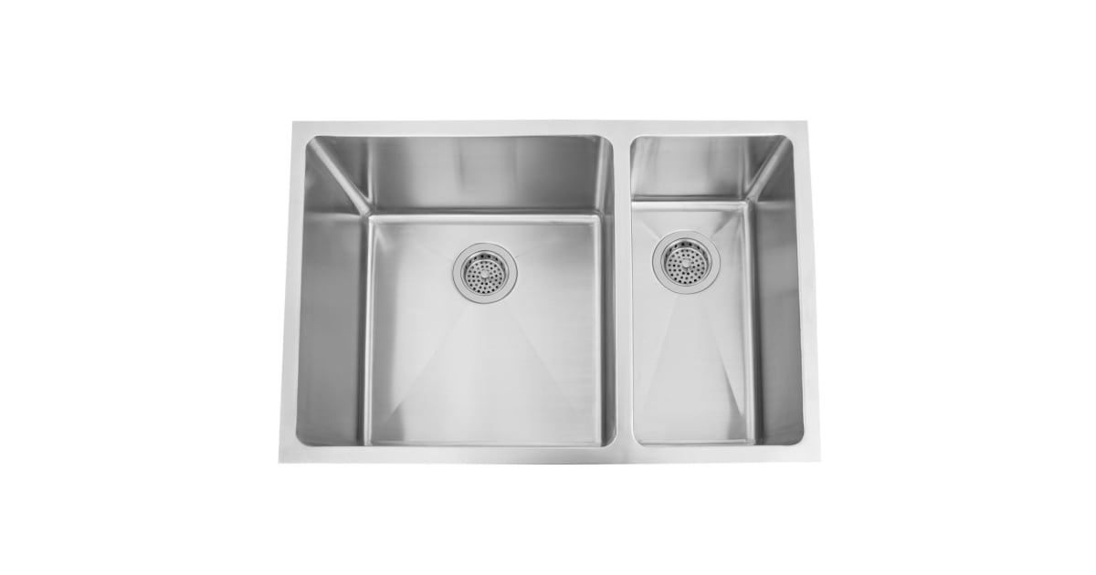 Signature Hardware 319134 Infinite 29" Deep 70/30 Offset Double Basin ...