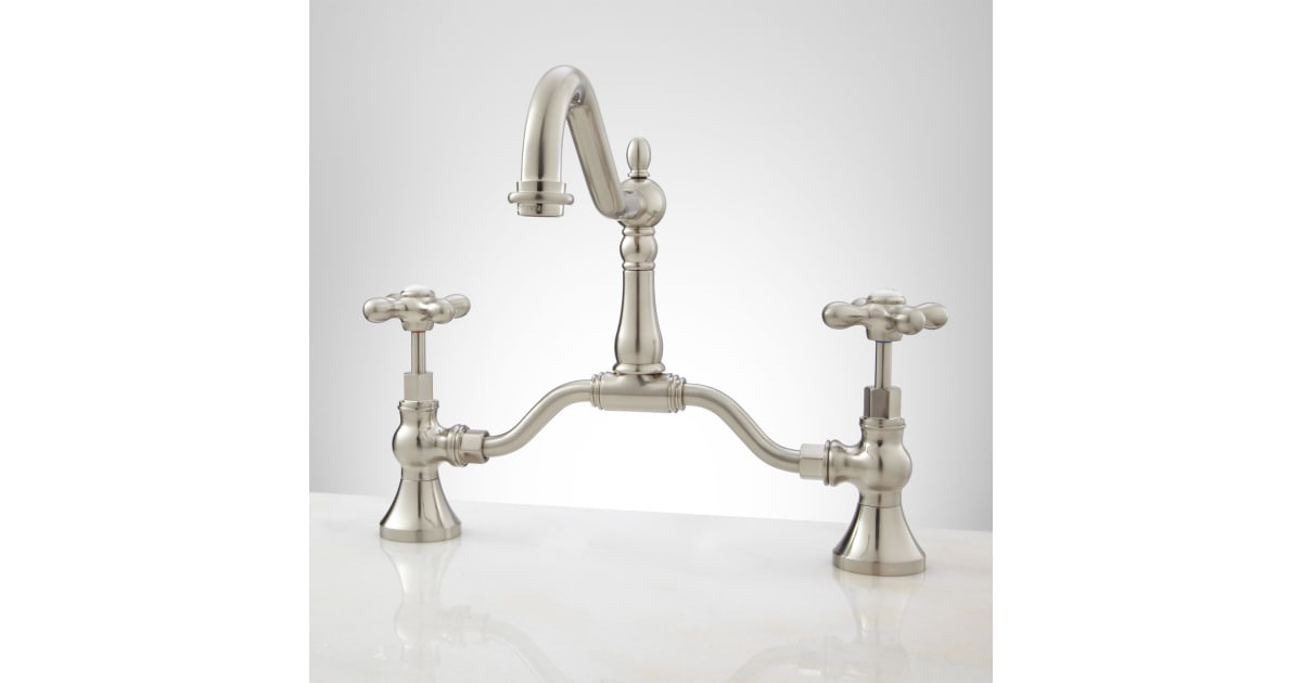 Signature Hardware 320458 Elnora 1.2 GPM Bridge, Widespread Bathroom ...