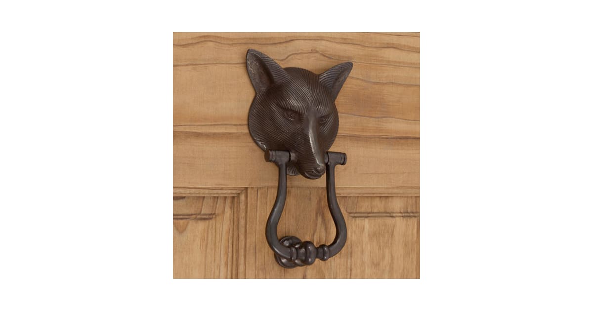 Signature Hardware 325662 8-1/2" x 5" Solid Bronze Fox Door Knocker ...