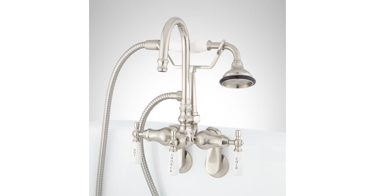 Signature Hardware 329301 Tub Wall Mounted Roman Tub Filler with Built ...
