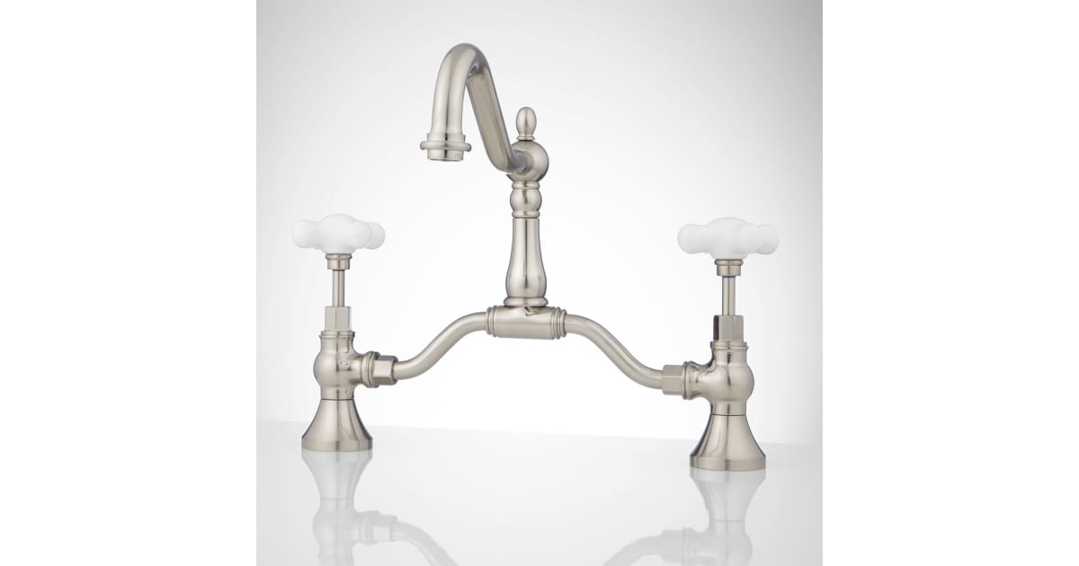 Signature Hardware 340441 Elnora 1.2 GPM Bridge Bathroom Faucet with ...