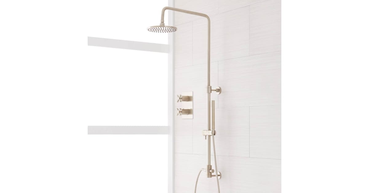 Signature Hardware 350666 Exira Thermostatic Shower System with Rain ...