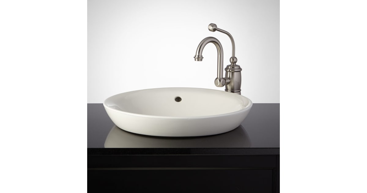 Signature Hardware 362496 Milforde 17" Porcelain Drop In Bathroom Sink ...