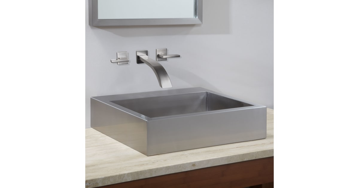 Signature Hardware 376100 Clarendon 20" Stainless Steel Vessel Bathroom ...