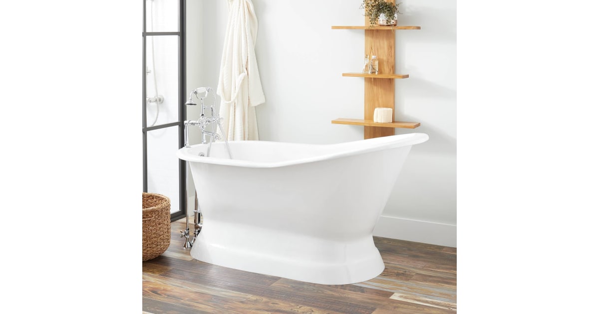 Signature Hardware 379880 Ryan 68" Cast Iron Soaking Pedestal, Slipper ...