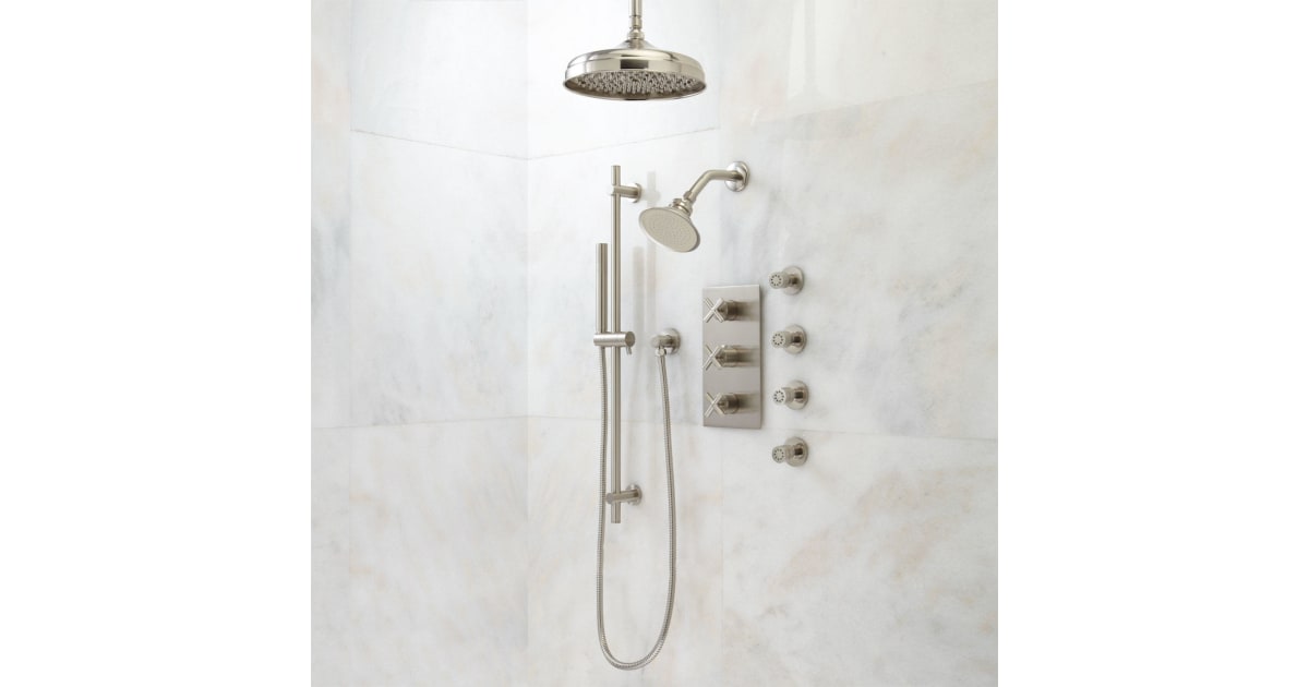 Signature Hardware 393111 Exira Thermostatic Shower System with 10 ...