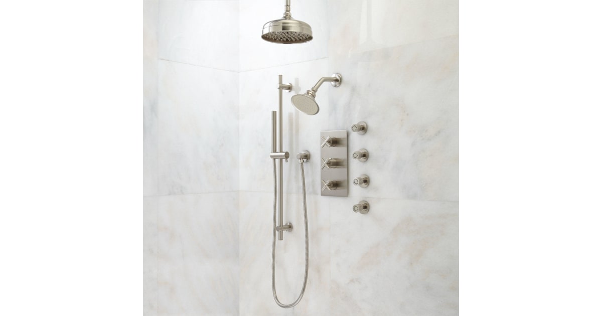 Signature Hardware 393112 Exira Thermostatic Shower System with 8 ...