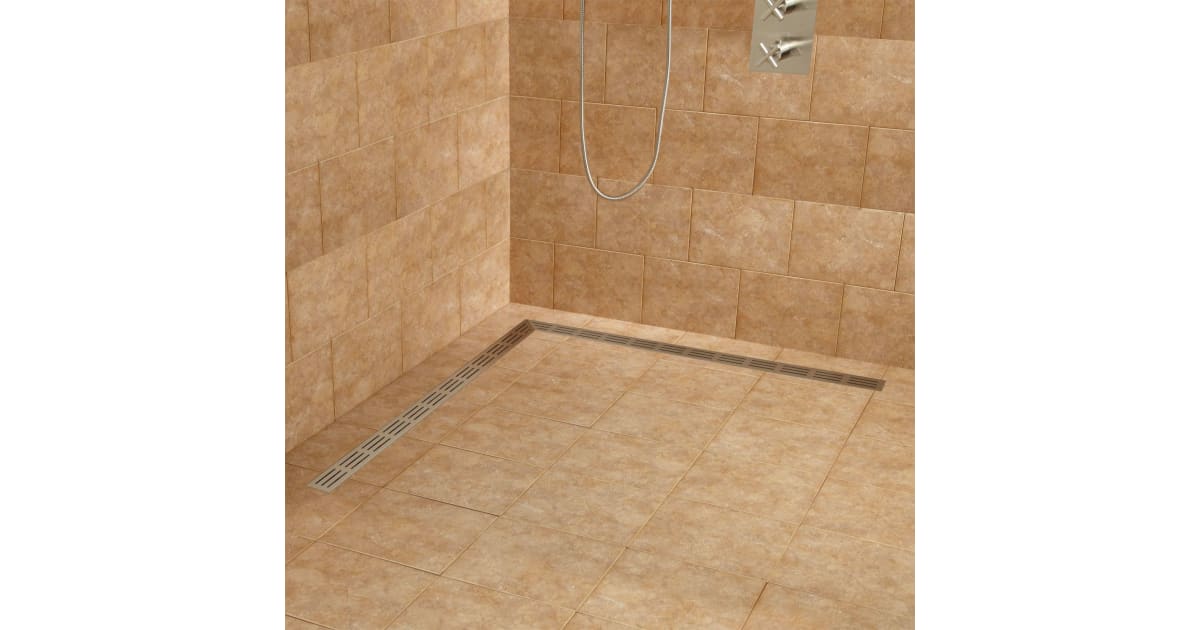 Signature Hardware 398184 Loup 48" L-Shaped Linear Shower Drain ...