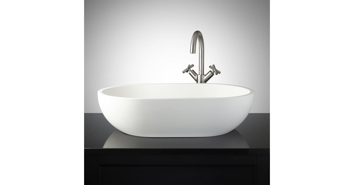 Signature Hardware 398746 Atria 23" Solid Surface Vessel Bathroom Sink ...